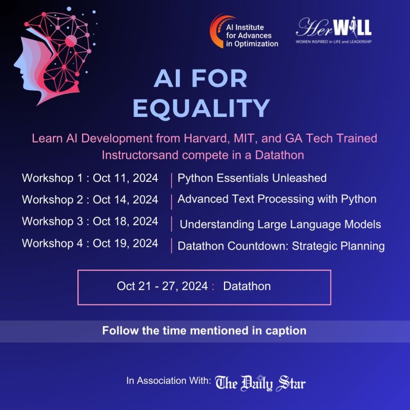 AI for Equality Workshops & Datathon | Artificial Intelligence Institute for Advances in ...